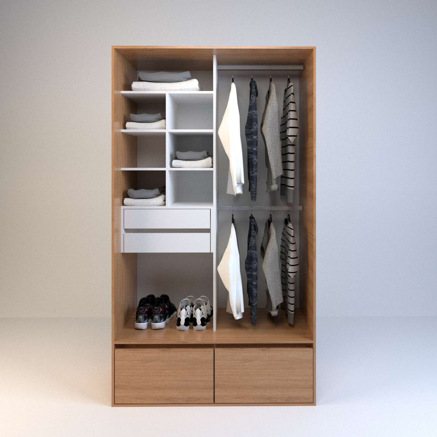 VESTIDOR 1,20M ALTO 2CAJ.2ZAP.